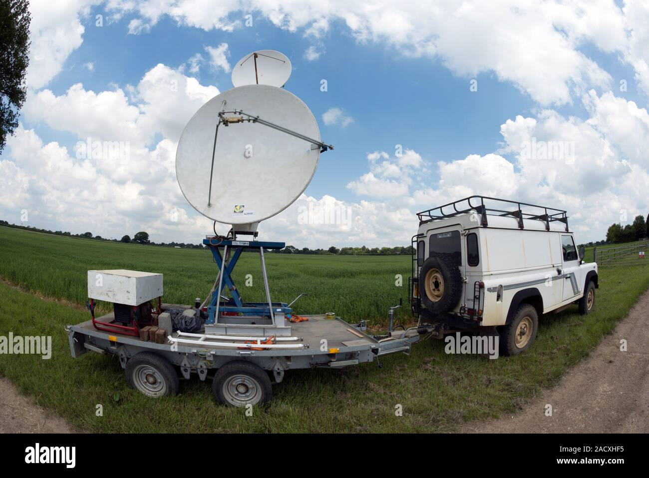 Insect radar research. A portable radar tracking station featuring a ...