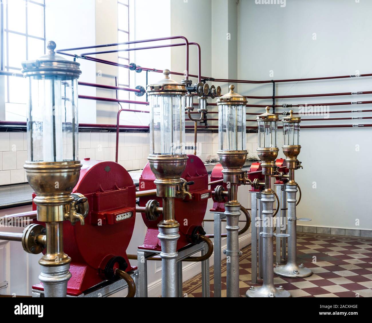 Vodka distillery samplers. Photographed at the Absolut vodka factory ...