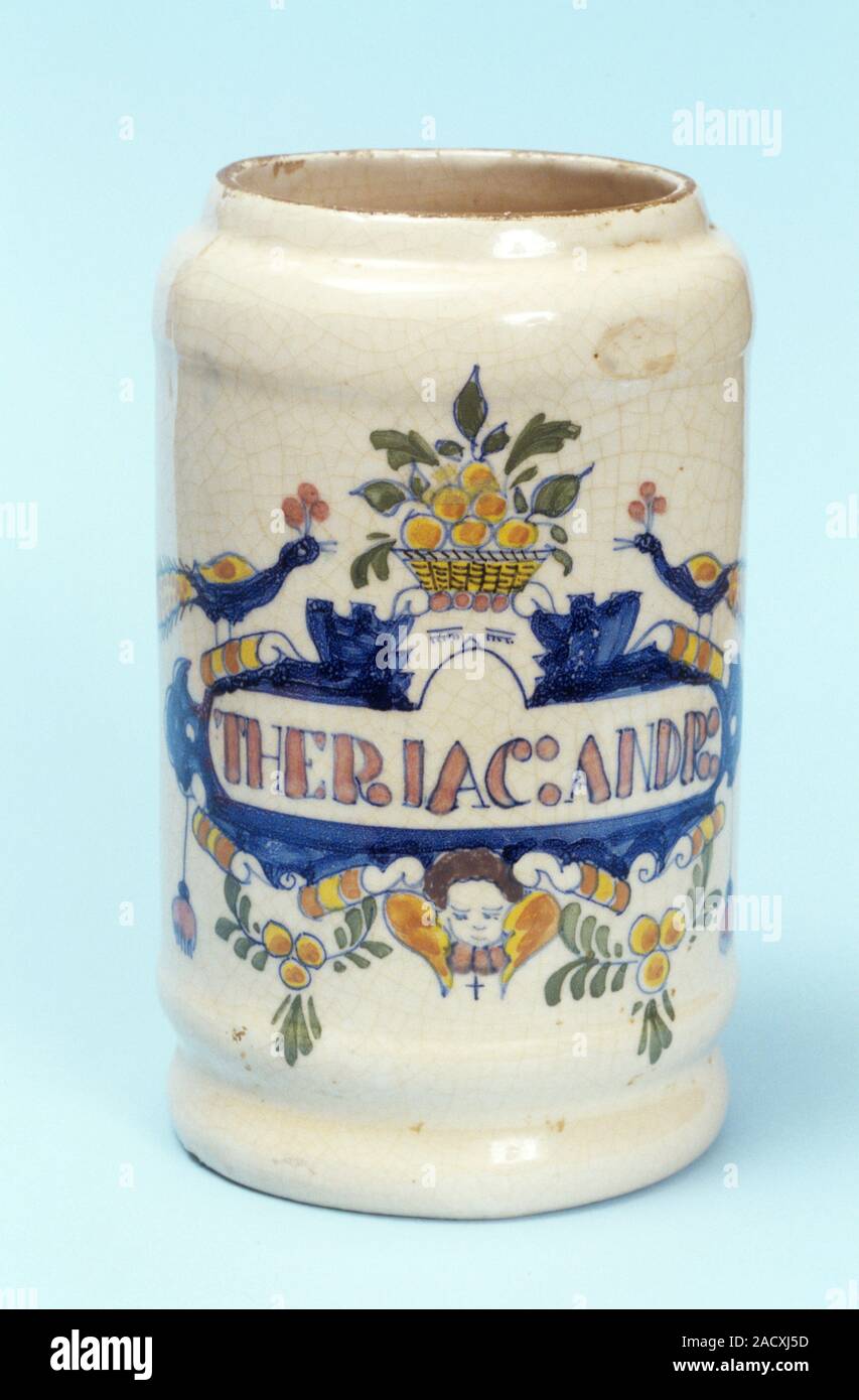 Ceramic drug jar, dating from the late nineteenth century. This piece ...
