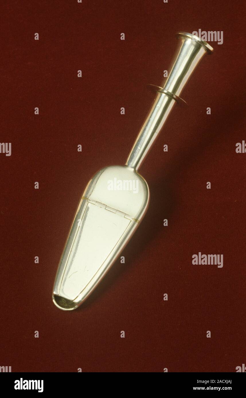Silver castor oil spoon (also known as a Gibson spoon) dating from ... Silver castor oil spoon (also known as a Gibson spoon) dating from ...