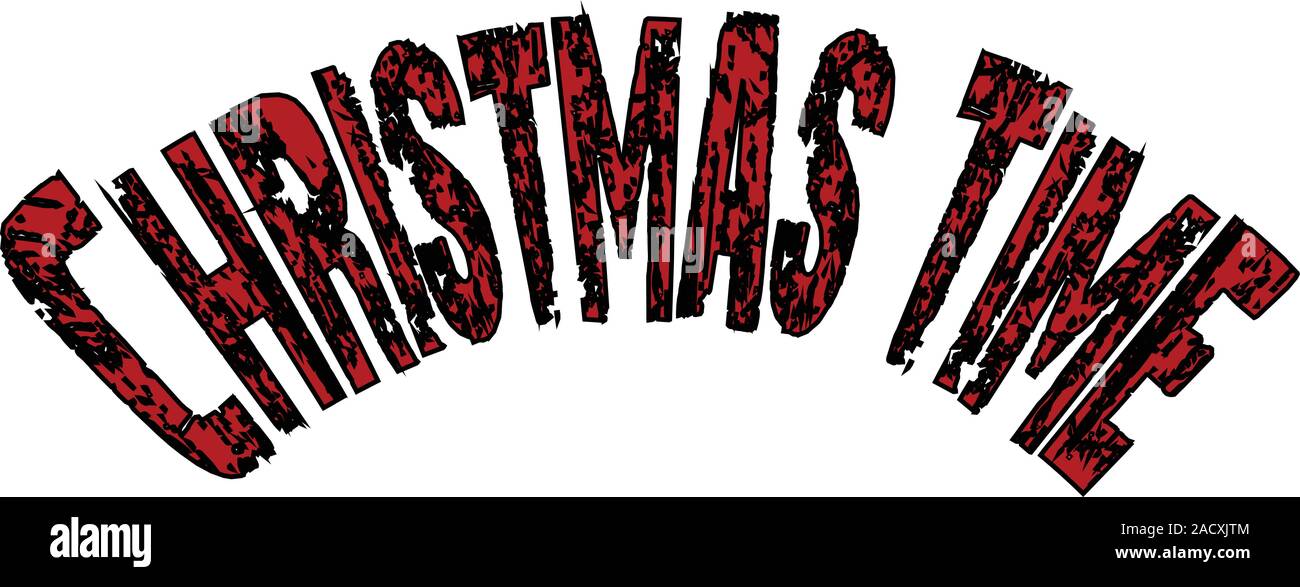 Christmas time text illustration on white background Stock Vector Image ...