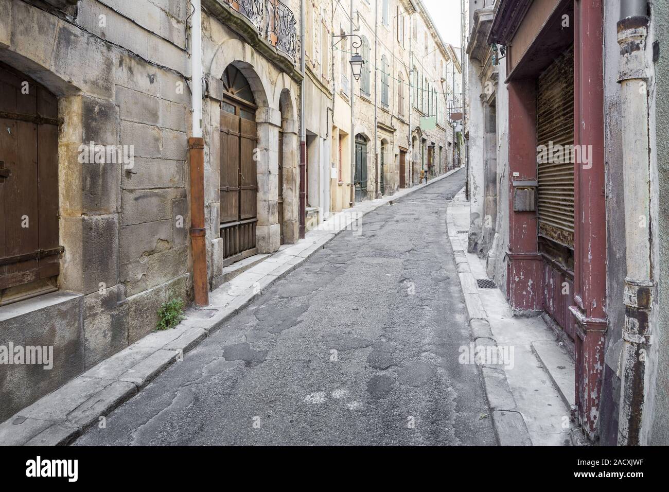 Old alley in the village Joyeuse, France Stock Photo - Alamy