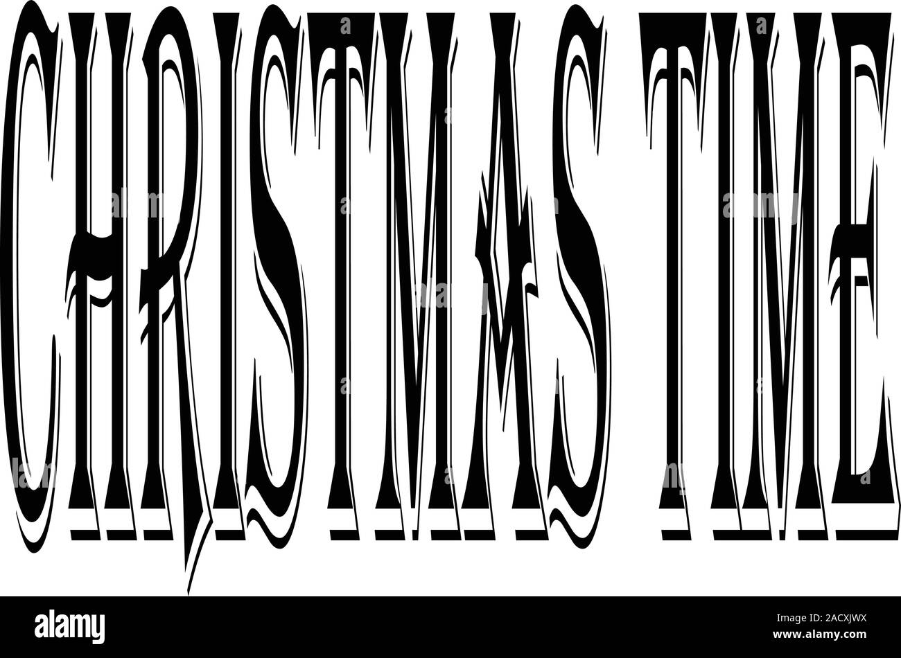 Christmas time text illustration on white background Stock Vector Image ...