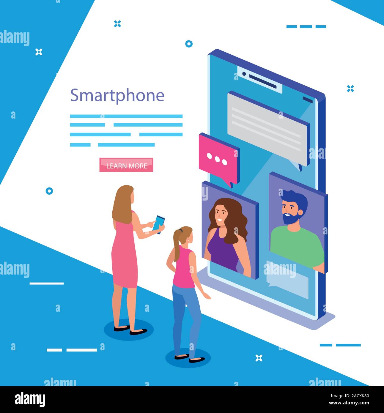Isometric smartphone and people vector design Stock Vector Image & Art ...