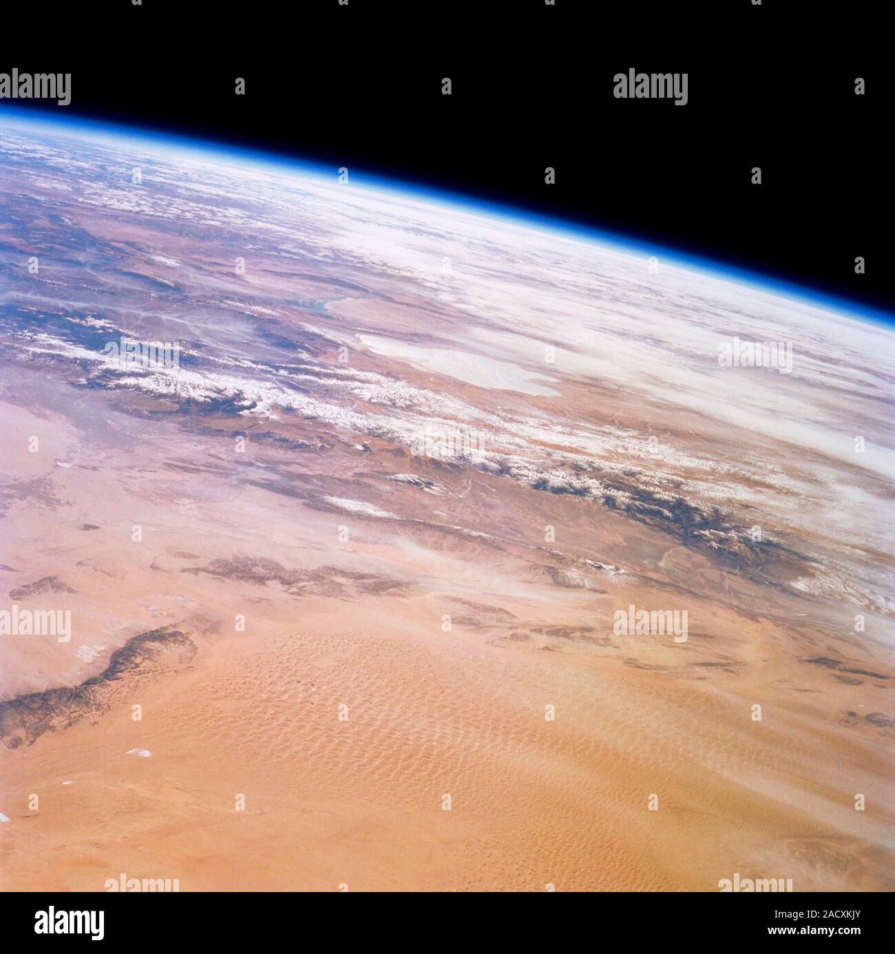Gobi Desert and Qilian Mountains. View from a Space Shuttle in Earth ...