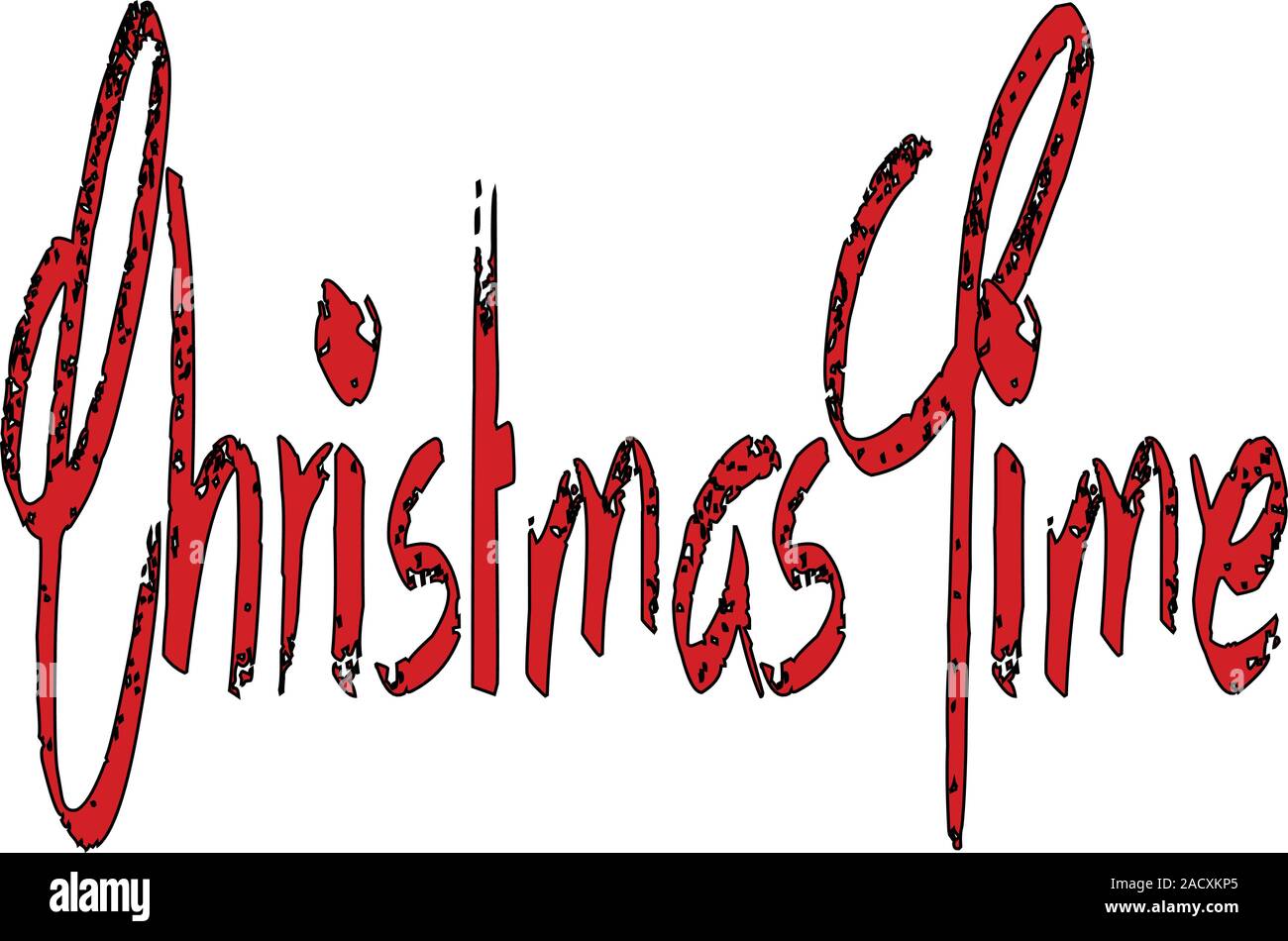 Christmas time text illustration on white background Stock Vector Image ...