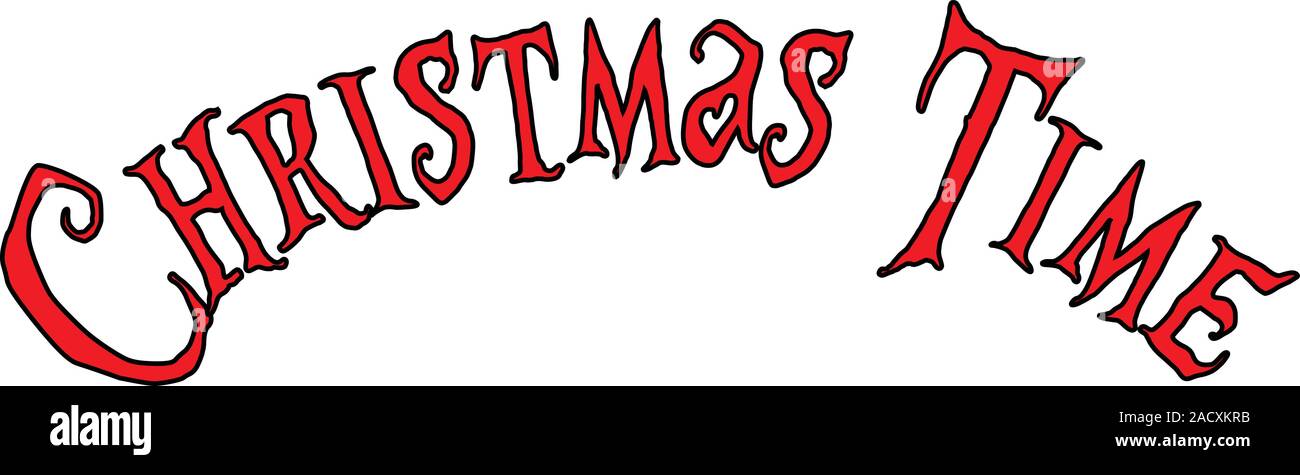Christmas time text illustration on white background Stock Vector Image ...