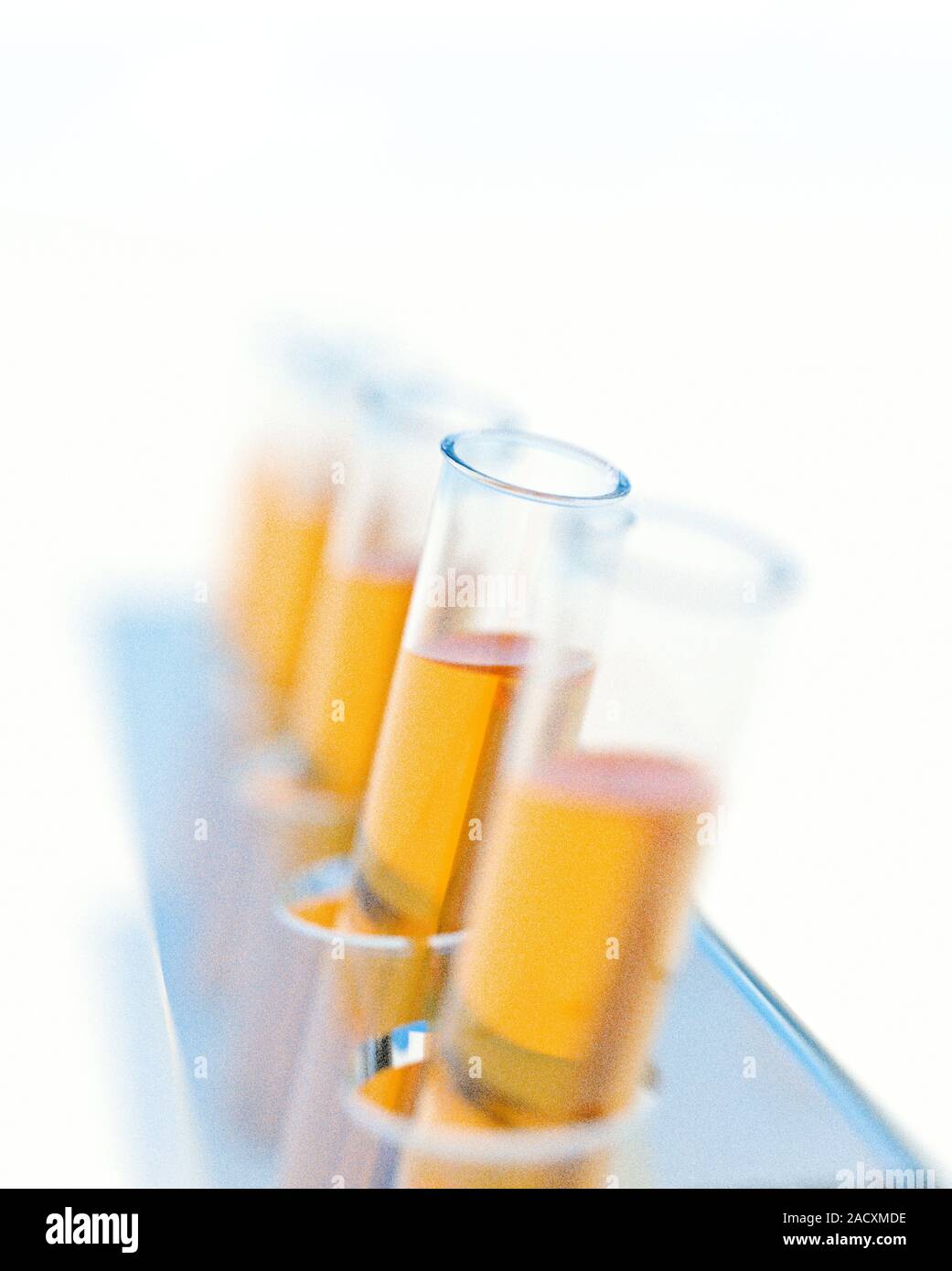 Laboratory glassware artwork. Glass test tubes in a holding rack Stock ...