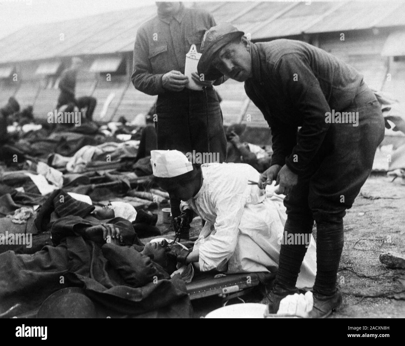 Gassed soldiers being treated. World War I (1914-1918) saw the first ...