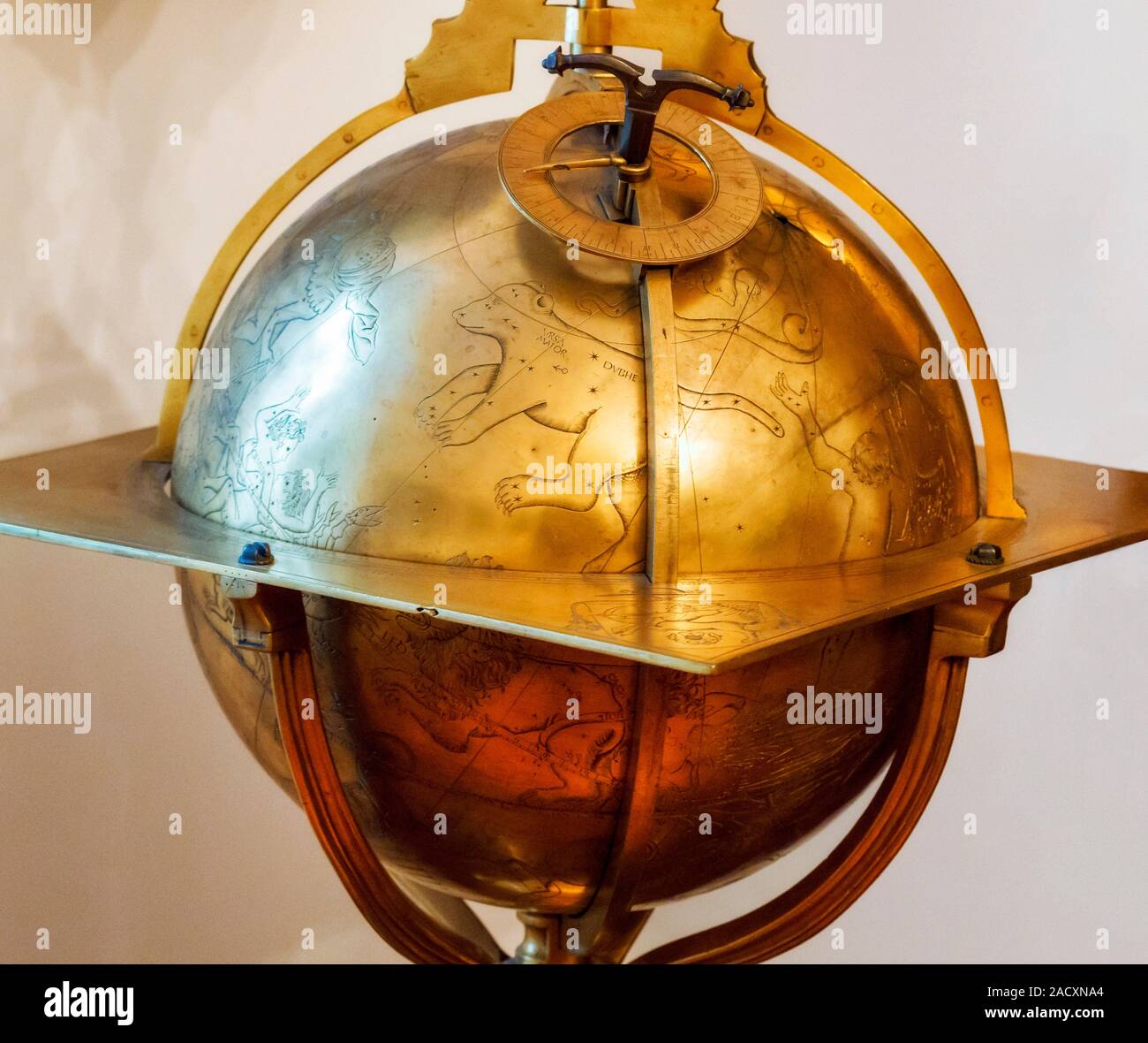 A celestial globe. This is a 3-dimensional map of the stars based on ...