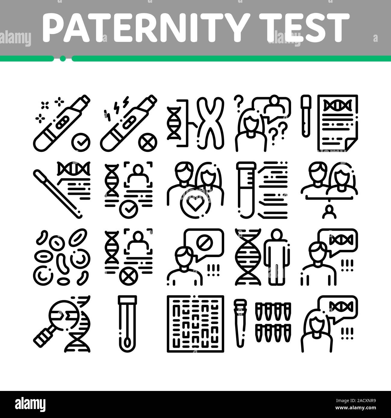Paternity Test Dna Collection Icons Set Vector Stock Vector Image & Art ...