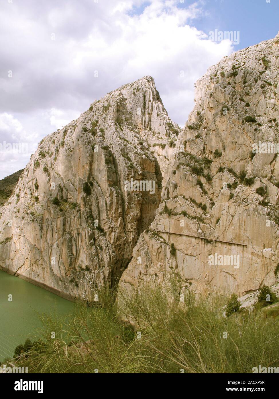El Chorro Gorge, El Chorro, Spain. The gorge, between these two ...