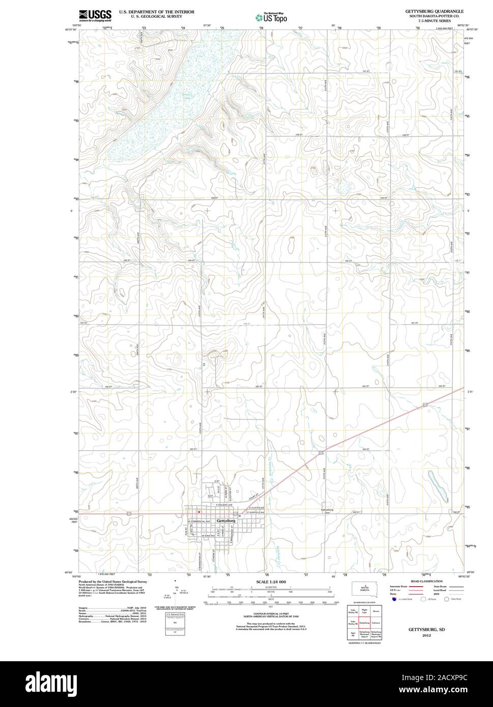 Gettysburg south dakota map Cut Out Stock Images & Pictures - Alamy