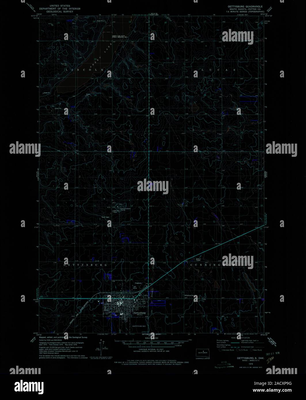 Gettysburg south dakota map hi-res stock photography and images - Alamy