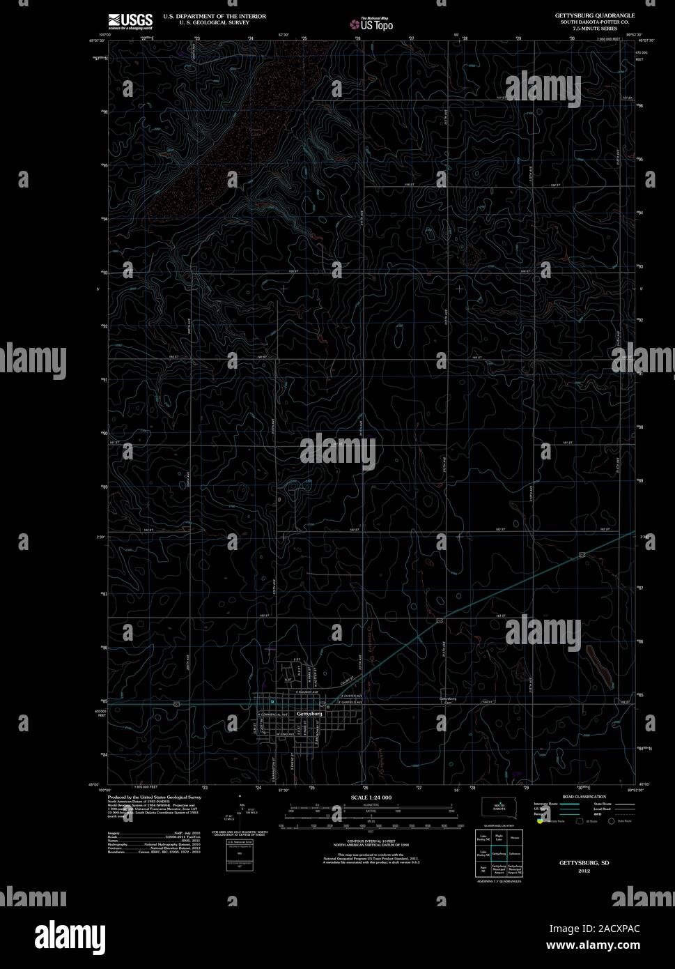 Gettysburg south dakota map hi-res stock photography and images - Alamy