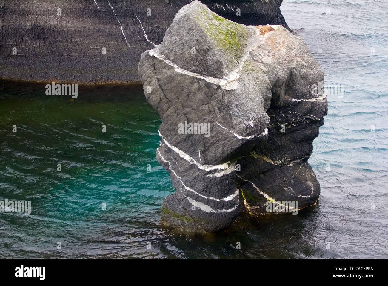 Rock half-man: natural analogue of man-tree with paintings of ...