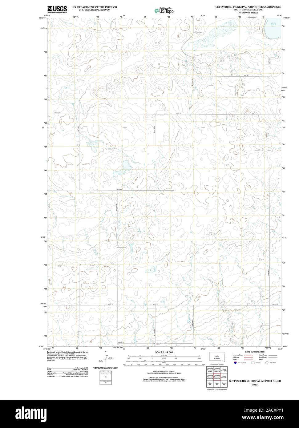 Gettysburg south dakota map hi-res stock photography and images - Alamy