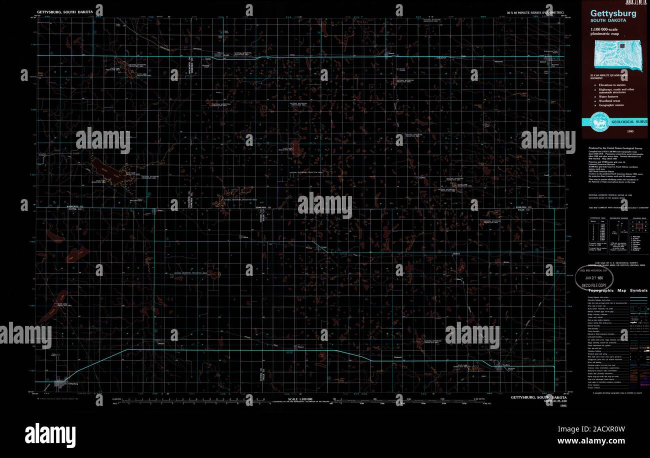 Gettysburg south dakota map hi-res stock photography and images - Alamy