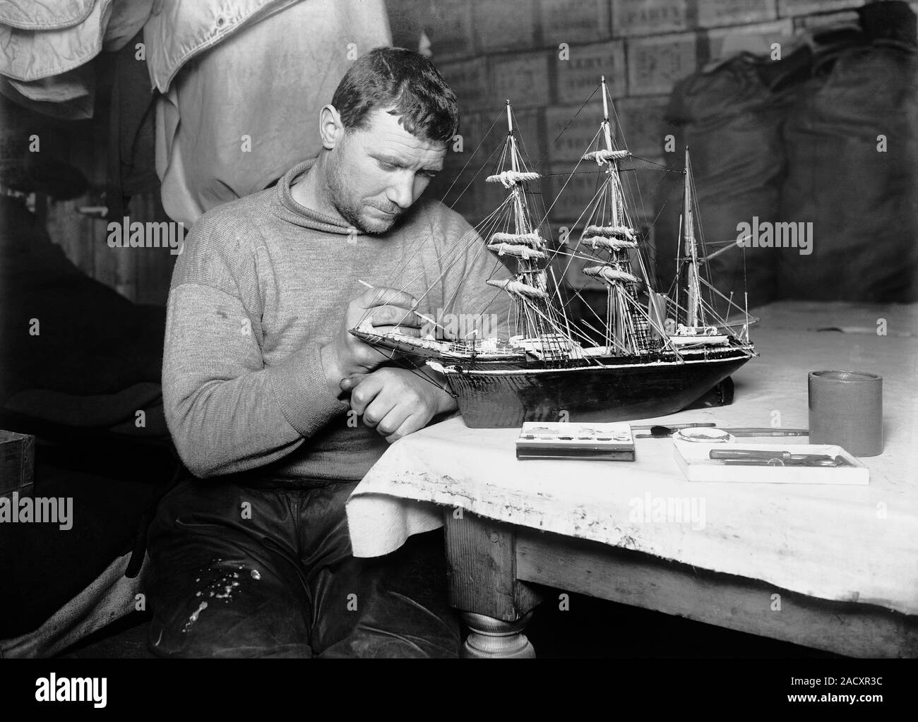 Terra Nova Antarctic model ship. Irish explorer and British Royal Navy ...