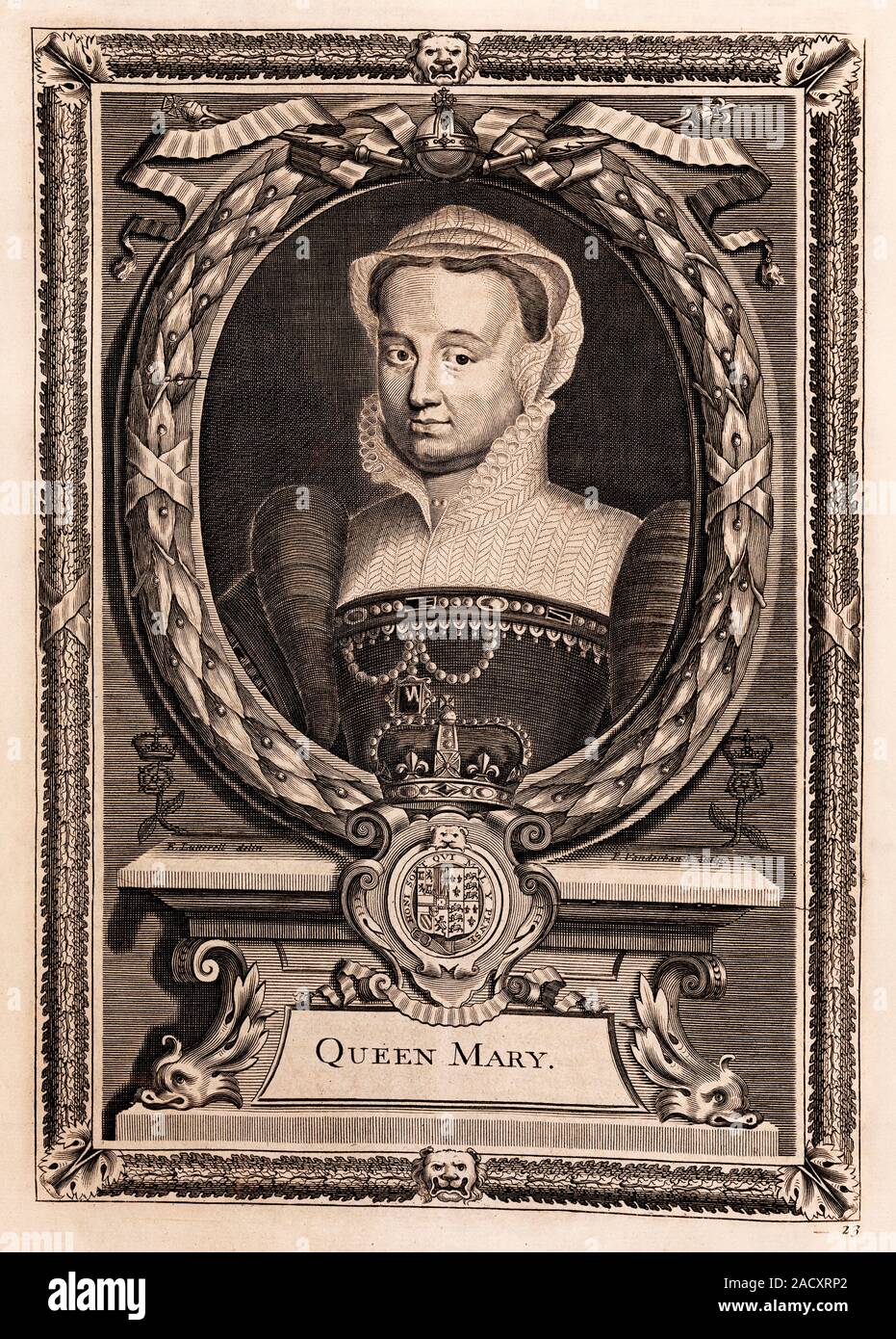 Mary I (1516-1558), Queen of England (reigned 1553-1558). Artwork from ...