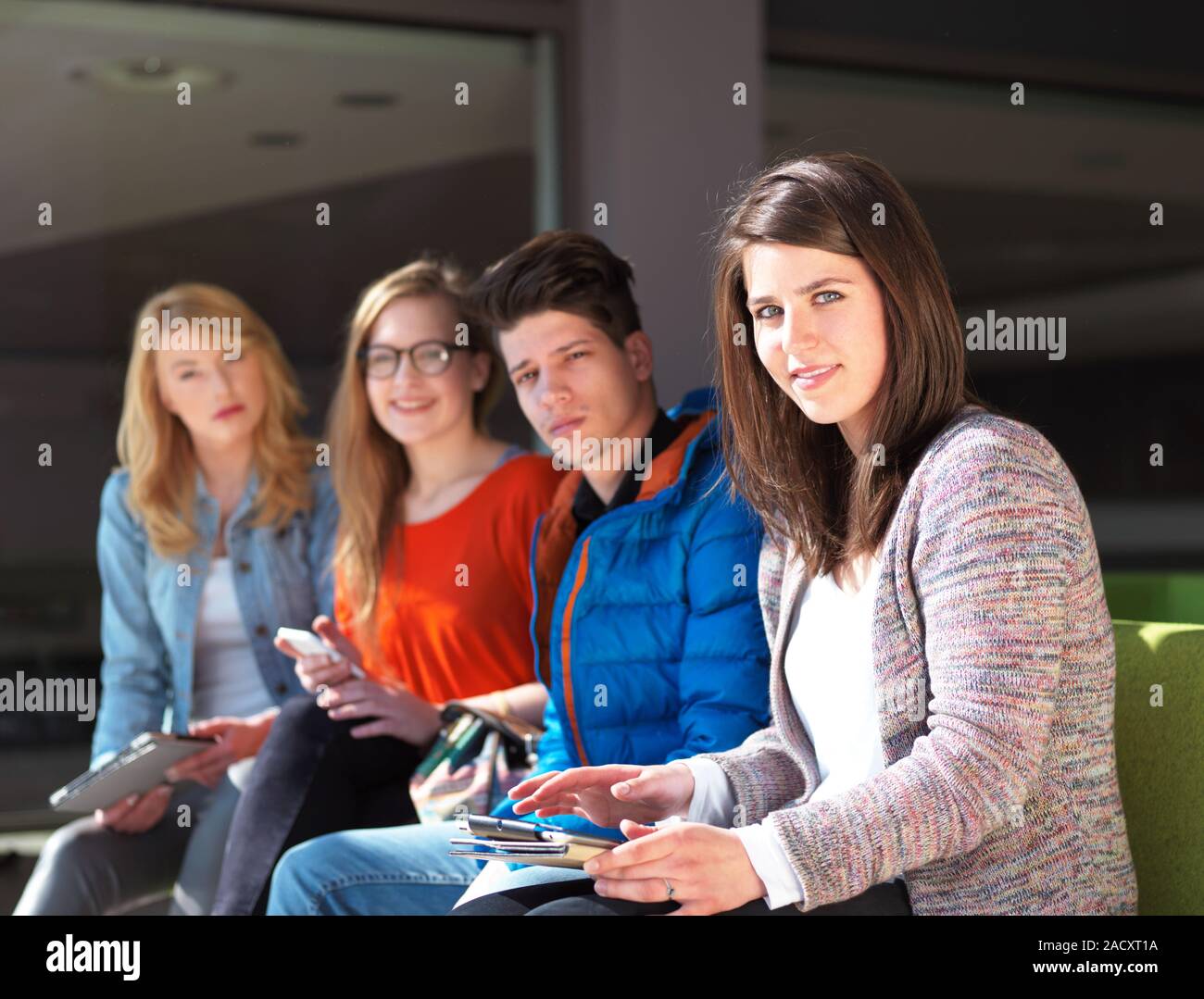 students group working on school project together Stock Photo - Alamy