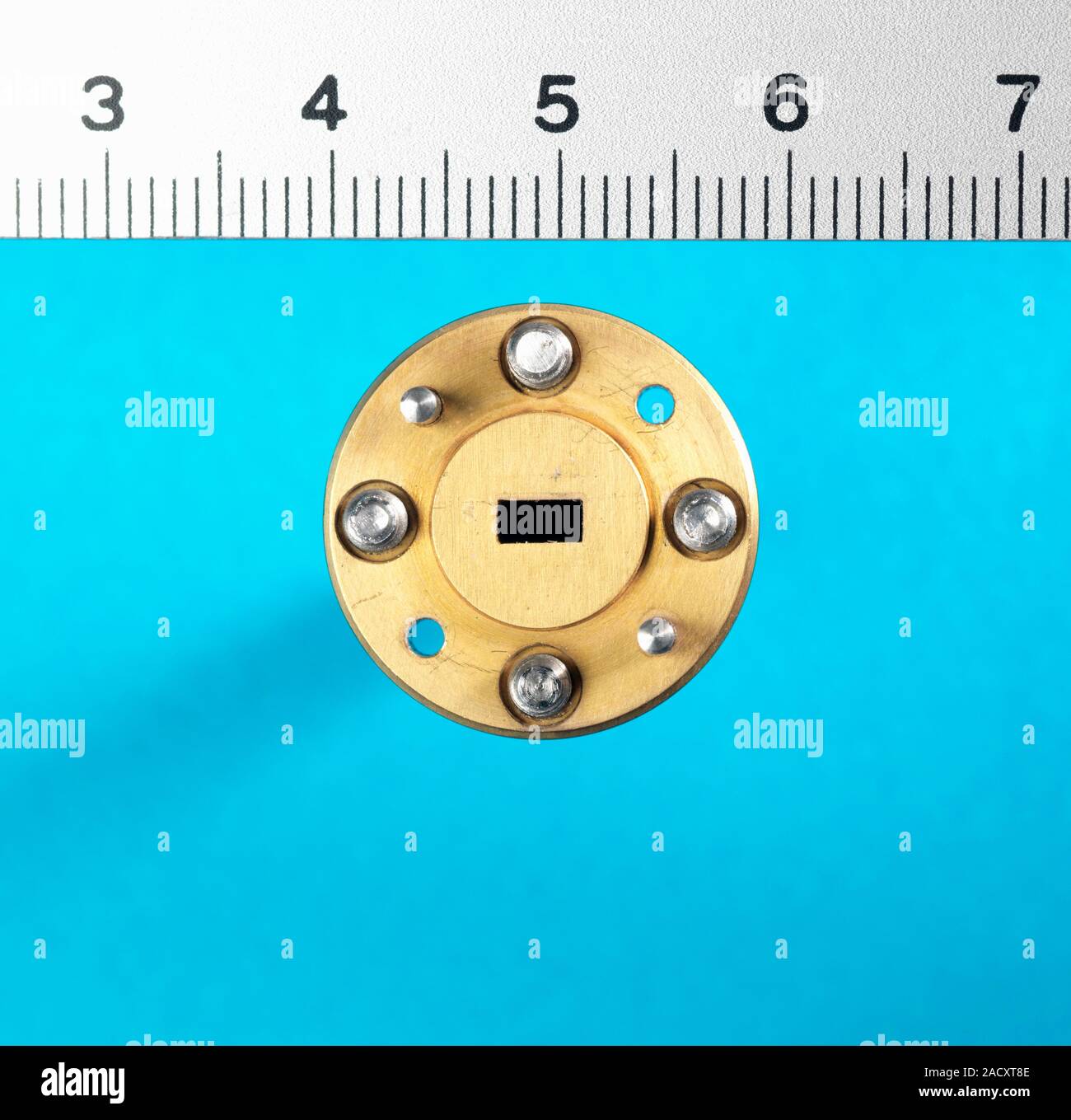 Millimetre radio waveguide. This metallic waveguide is used to guide ...