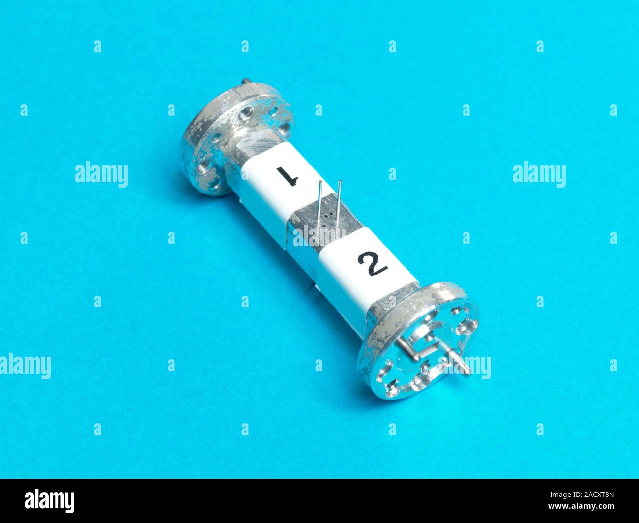 Millimetre radio waveguide. This metallic waveguide is used to guide ...