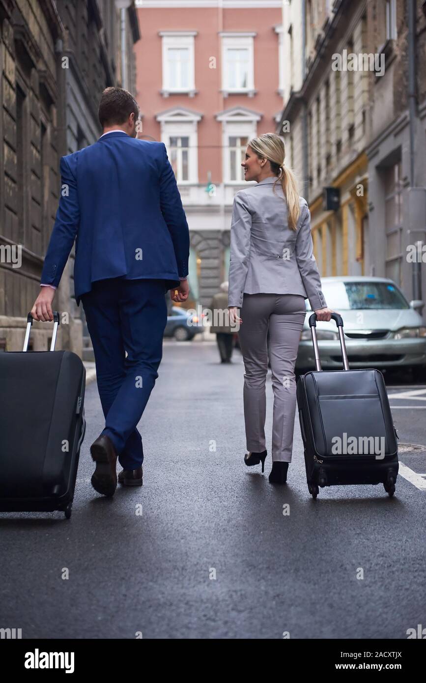 Caucasian guest entering hotel walking hi-res stock photography and ...