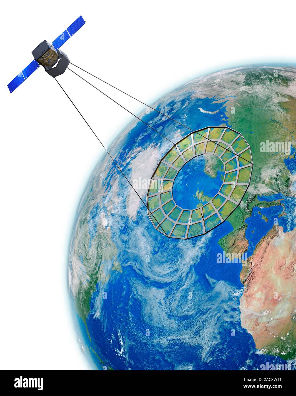 MOIRE spy satellite. Artwork of the MOIRE (Membrane Optical Imager for ...