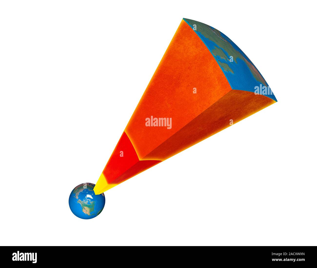 Earth's internal structure. Cutaway artwork with an expanded segment ...