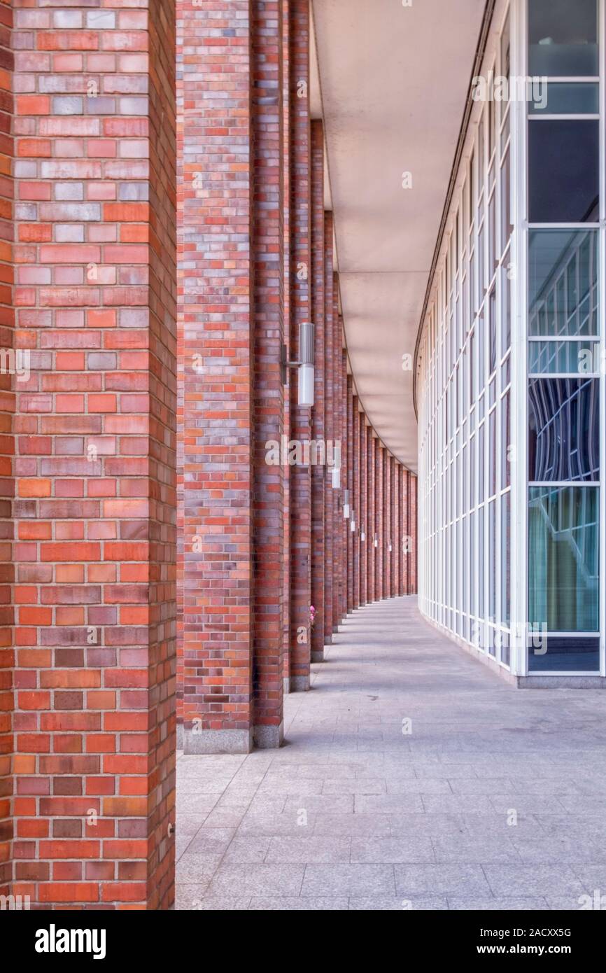 Outdoor corridor with columns in Hamburg, Germany Stock Photo - Alamy