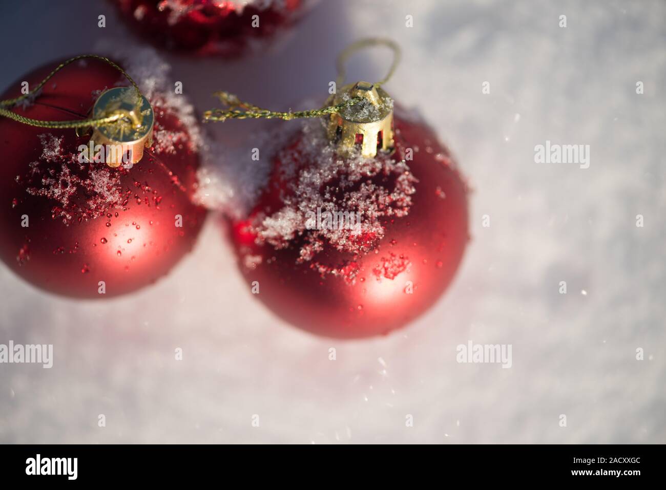 christmas ball in snow Stock Photo - Alamy