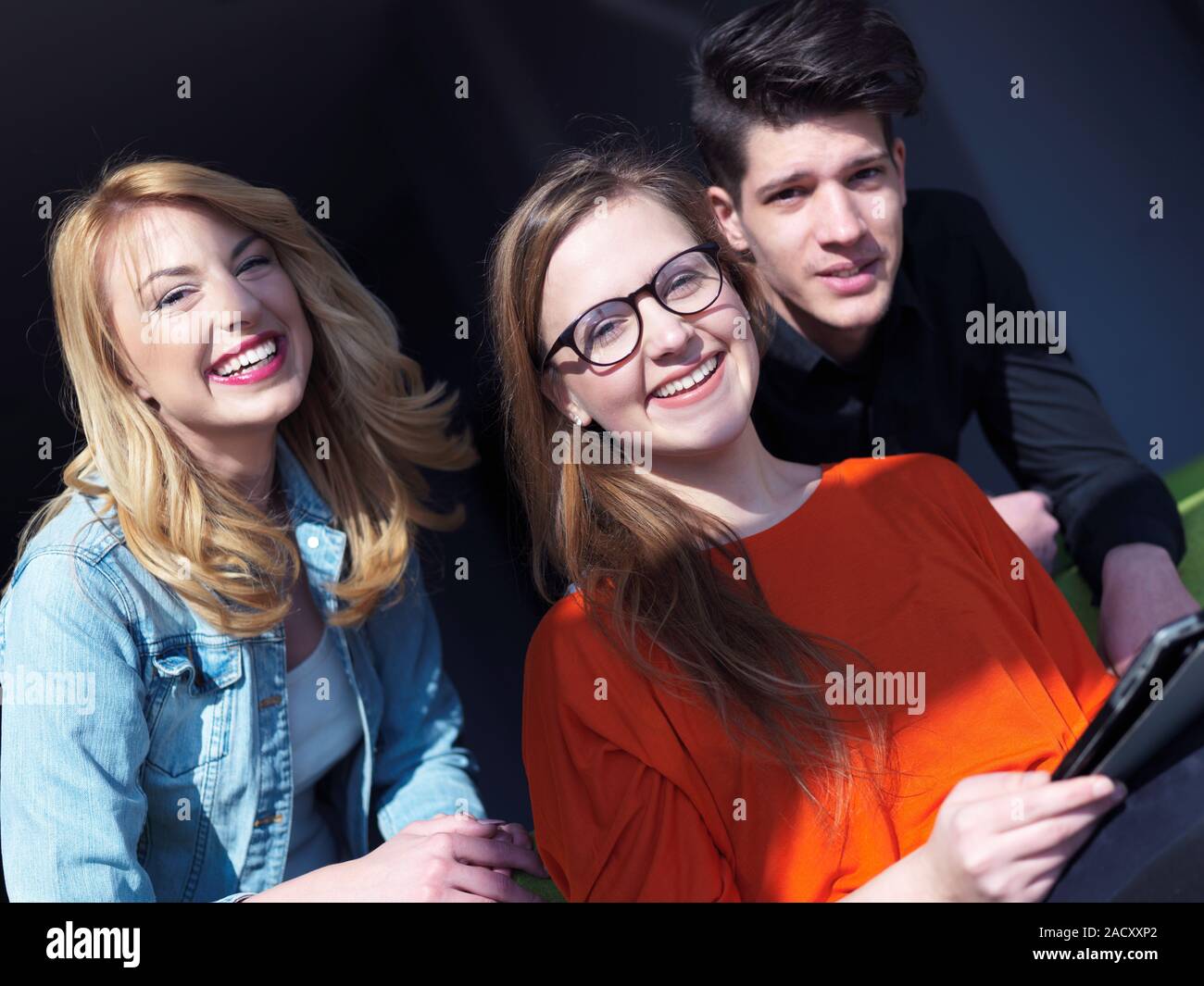 Teens working together computer school hi-res stock photography and ...