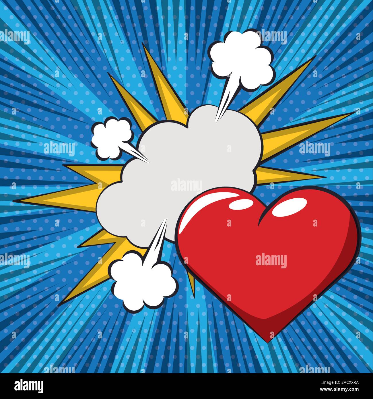 poster pop art style with hearts love Stock Vector Image & Art - Alamy