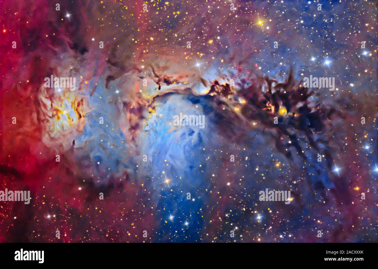 M78 reflection nebula, optical image. M78 measure around 4 light years across and is one of the ...