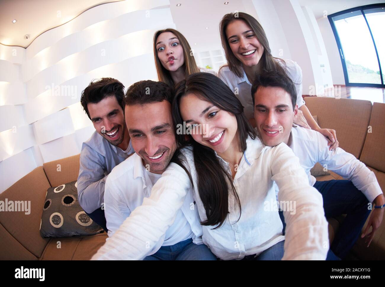 Group taking selfie hi-res stock photography and images - Alamy