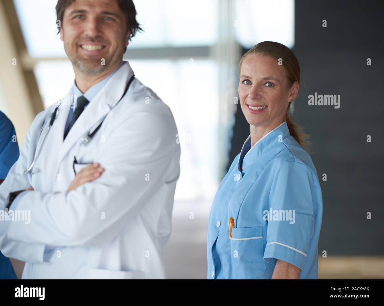 Group of female nurses walking hi-res stock photography and images - Alamy