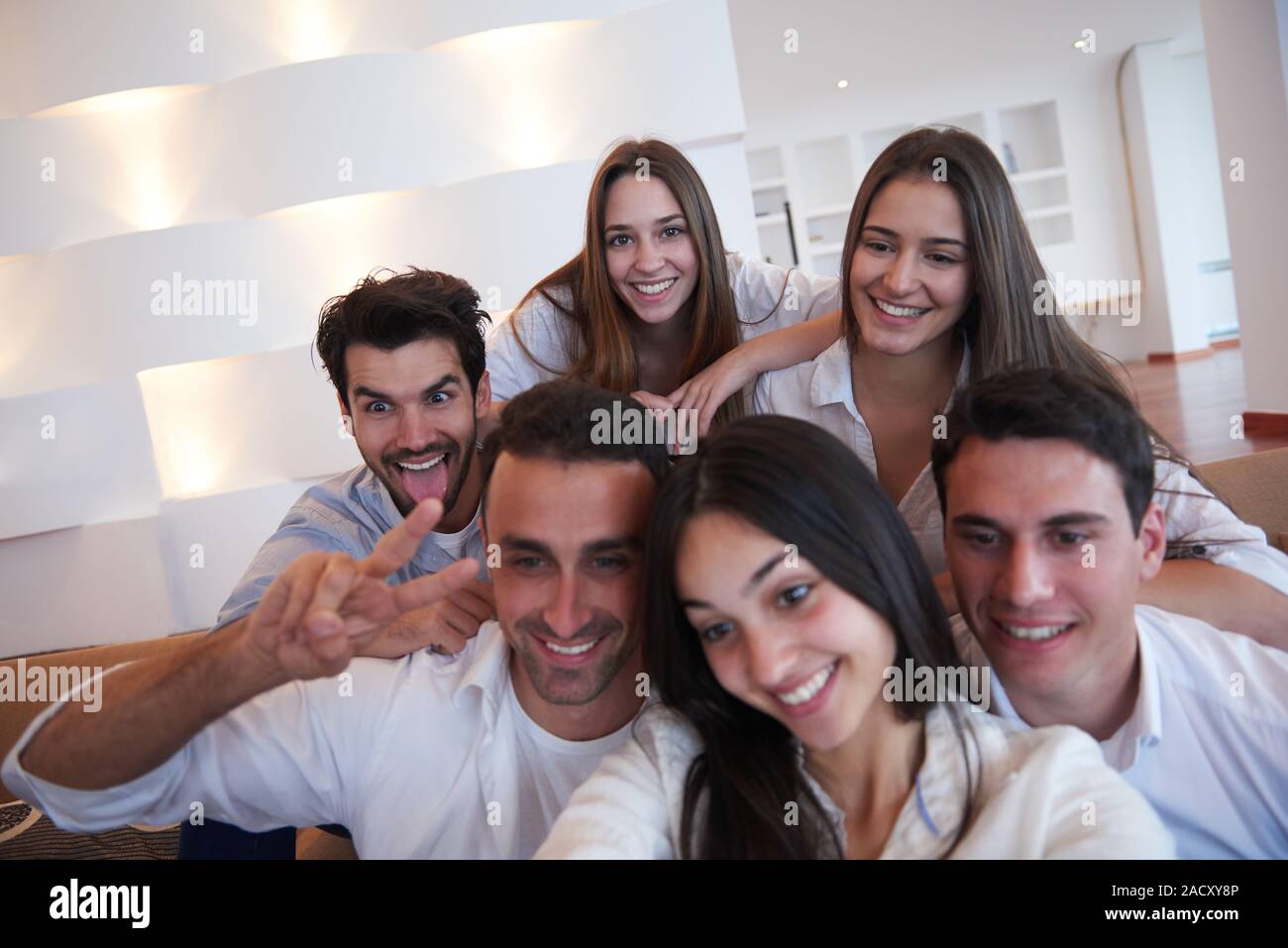 Multiethnic group selfie hi-res stock photography and images - Alamy