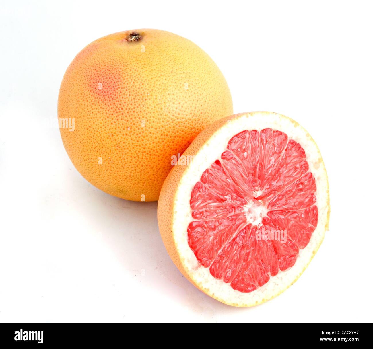 Section of grapefruit isolated on white background Stock Photo - Alamy