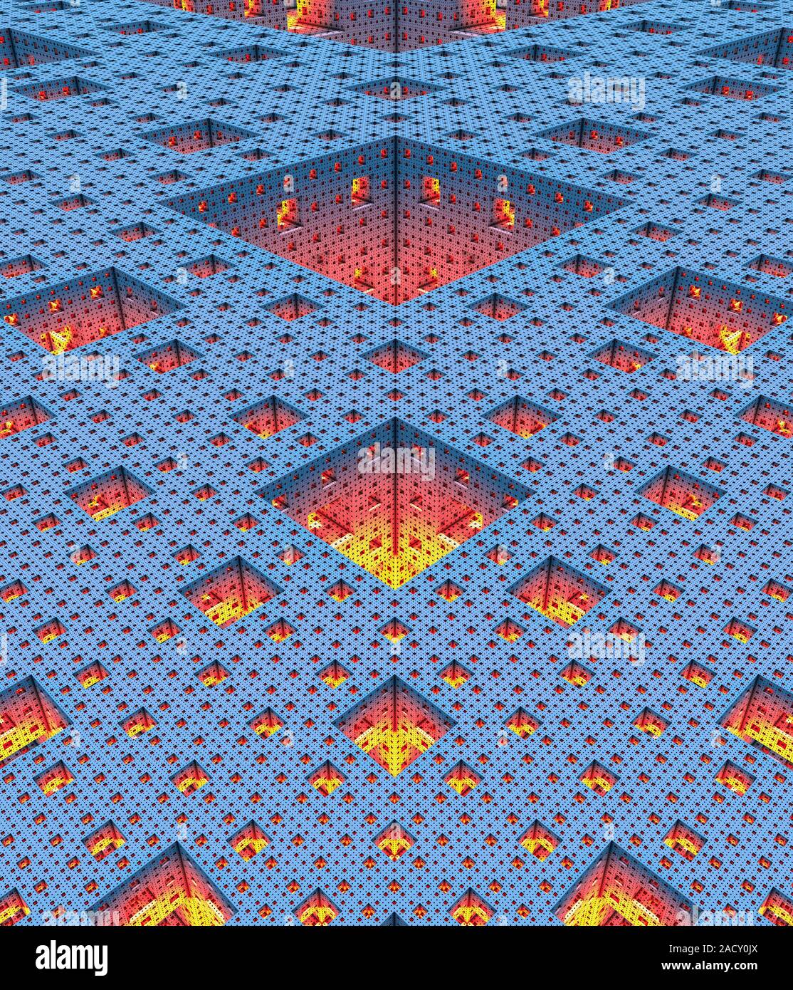 Computer illustration of a Menger Sponge exterior. The Menger sponge ...