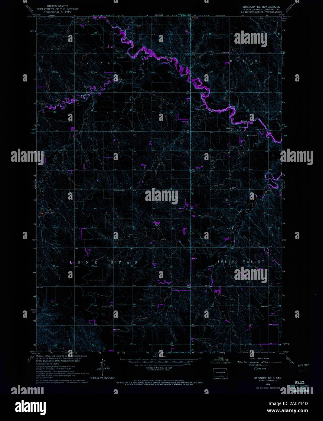 Map of gregory south dakota hi-res stock photography and images - Alamy