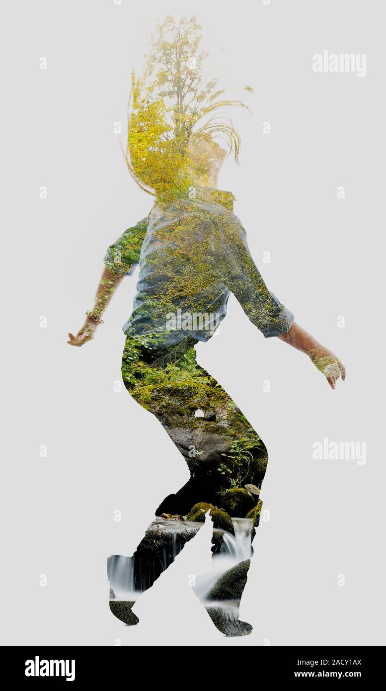 Double exposure people movement hi-res stock photography and images - Alamy