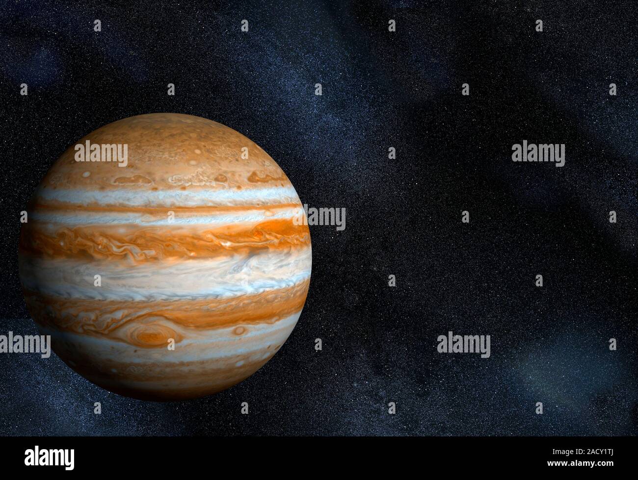 Jupiter, artwork. Jupiter is the fifth planet from the Sun and the ...