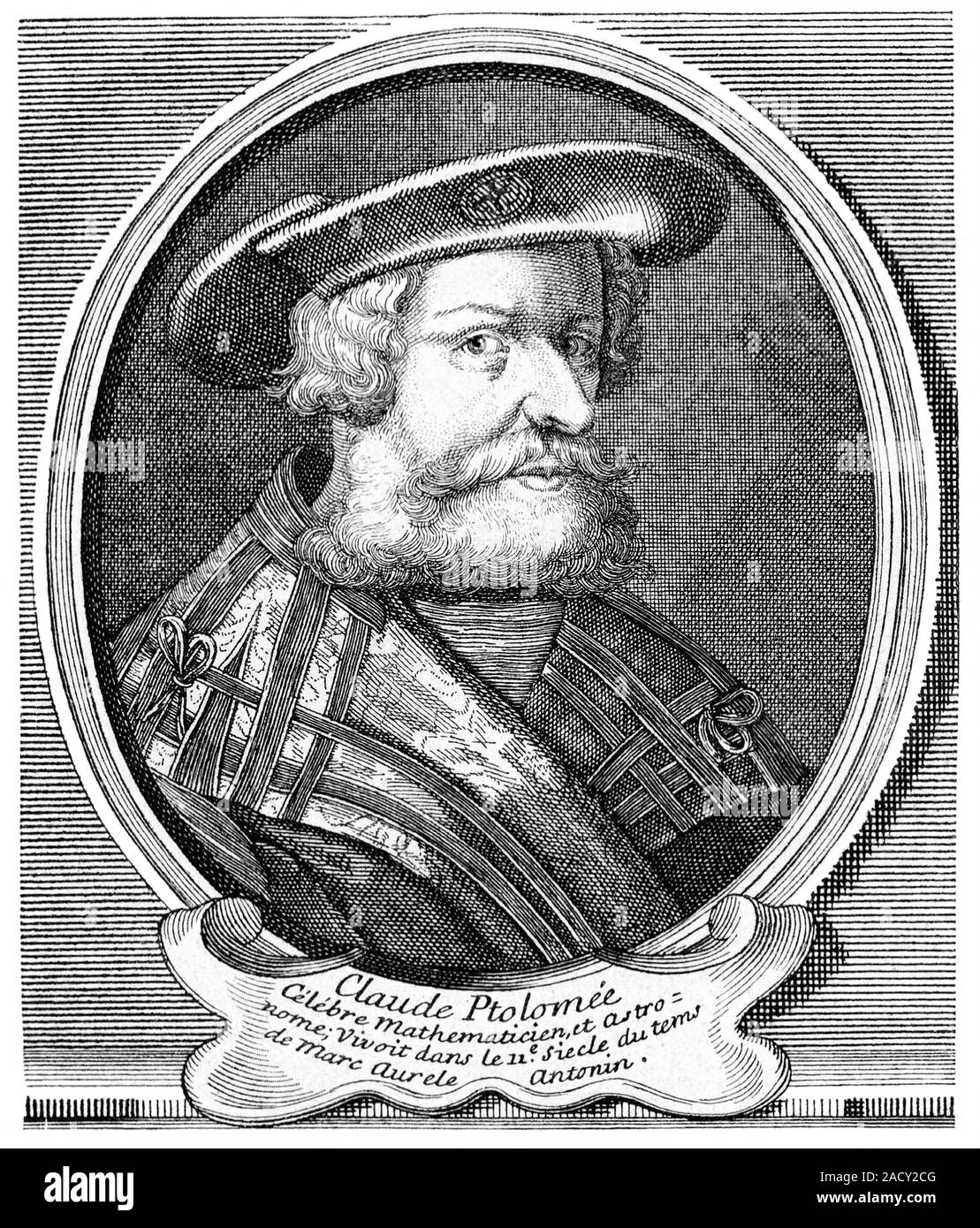 Ptolemy (c.90-c.168). Historical engraving of the Greek astronomer ...