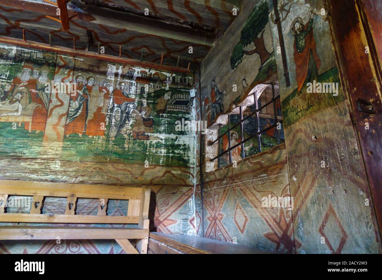 The Unesco wooden church from Poienile Izei (Maramures/Transylvania ...