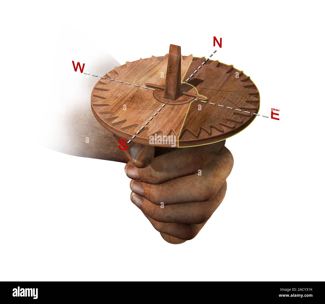 Viking navigational 'compass'. Computer artwork of a navigational ...