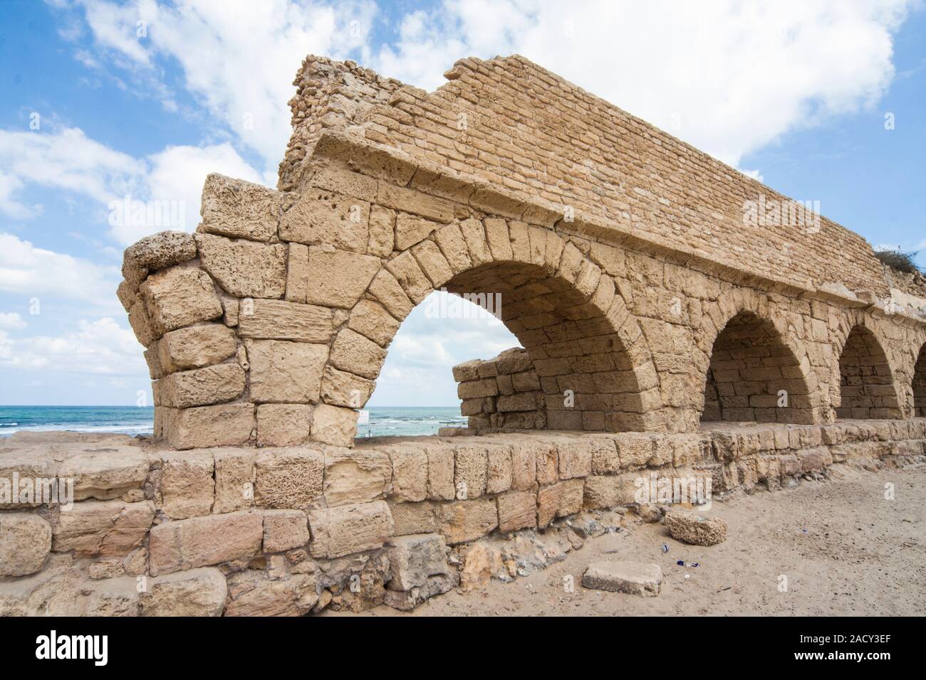 Israel, Caesarea Aqueduct built by the Romans was the water source to ...