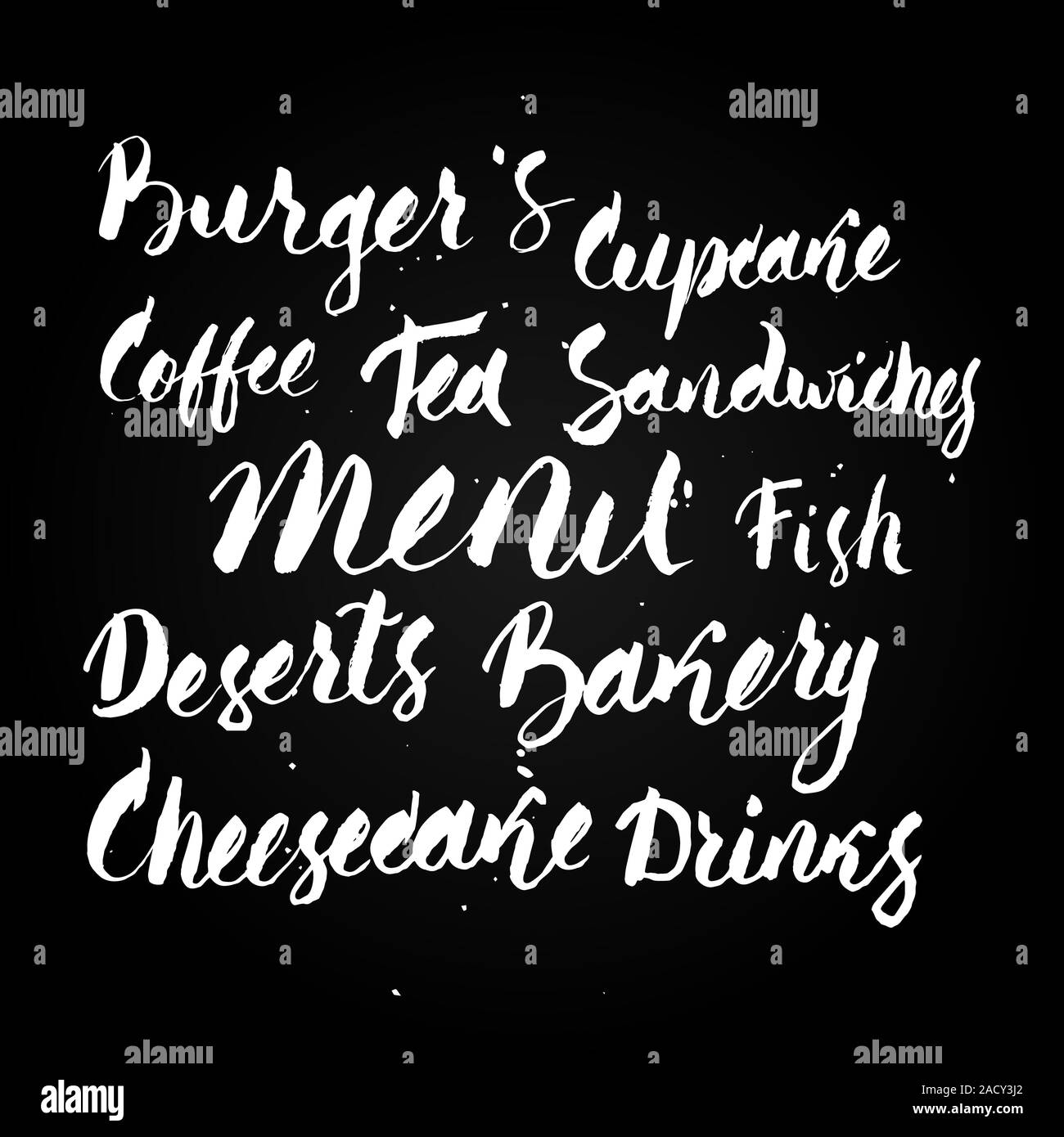 Handrawn menu position Stock Photo - Alamy