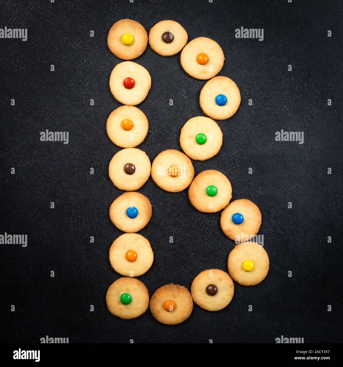 Homemade child cookies - B letter of the alphabet Stock Photo - Alamy