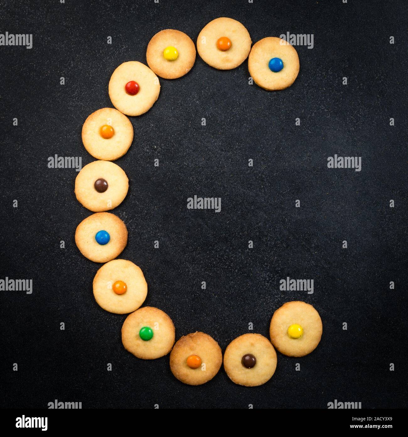 Homemade child cookies - C letter of the alphabet Stock Photo - Alamy